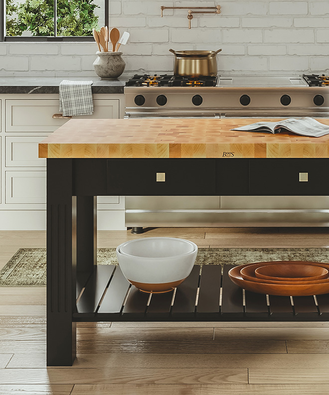 Wooden Butcher Block Countertops & Island Tops | John Boos & Co